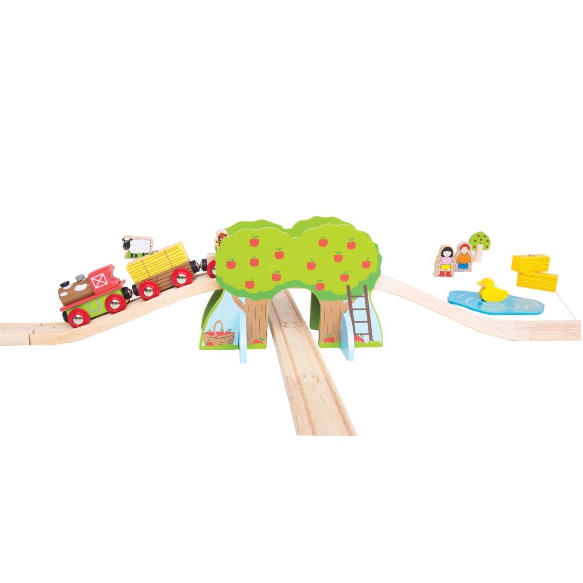 Farm Train Set | Bigjigs Rail (BJT036) | Wooden Train Sets