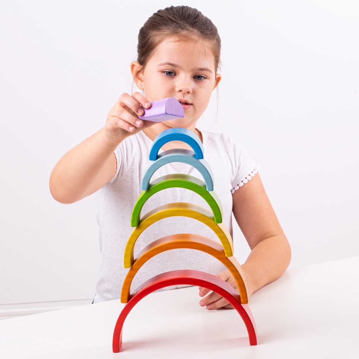 Wooden Stacking Rainbow | Bigjigs (BJ499) | Cubes & Blocks