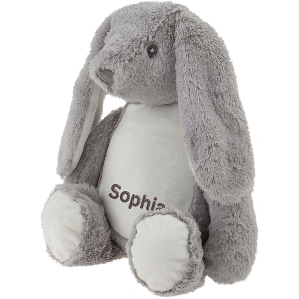Personalised Bunny Soft Toy (Grey) | Personalised Dolls & Soft Toys