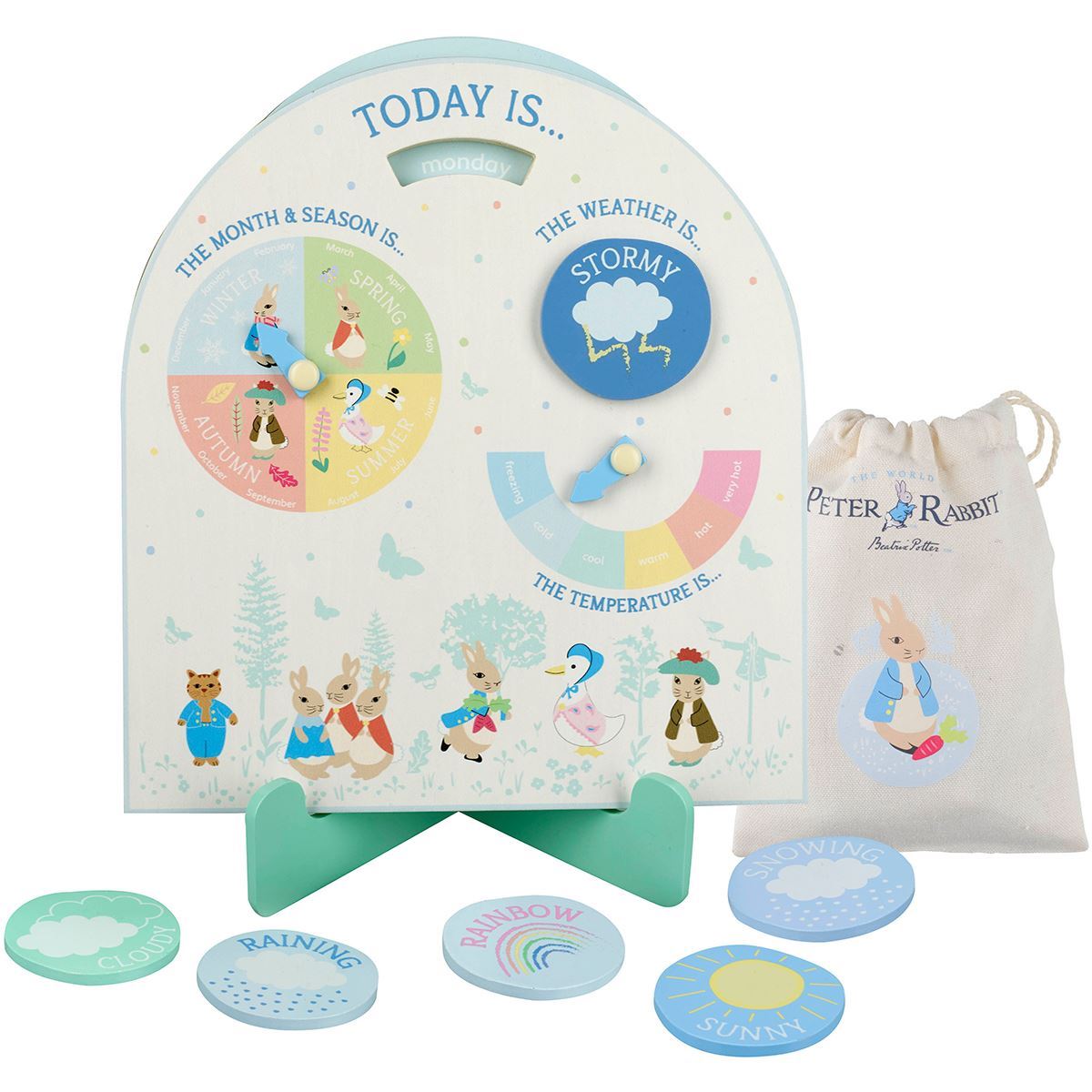 Peter Rabbit Wooden Weather Clock | Orange Tree