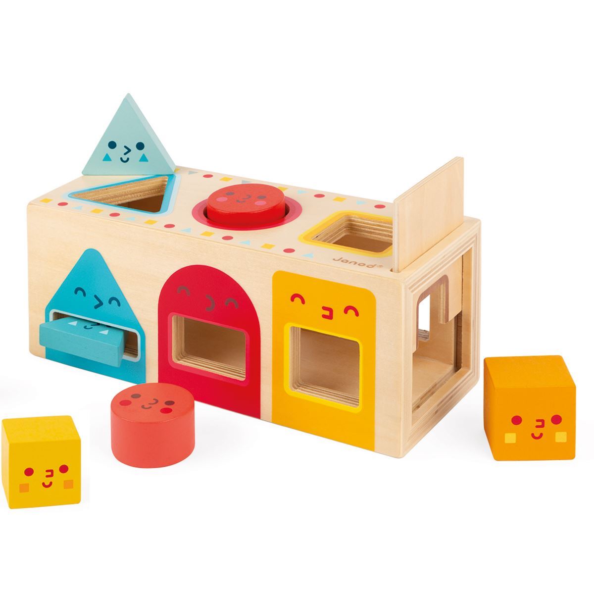 Geometric Shapes Box | Janod | Wooden Baby Shape Sorters