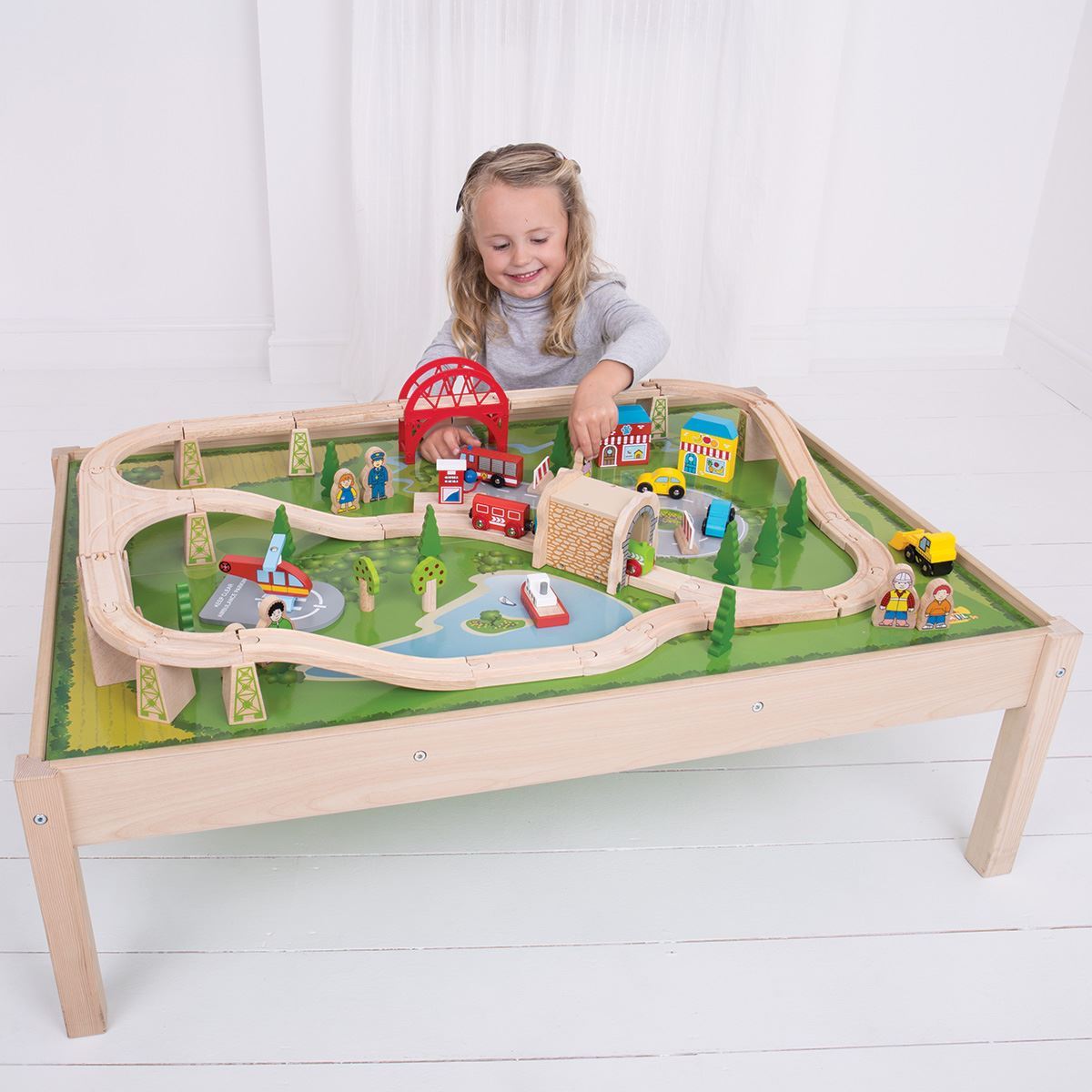 Train Set & Table | Bigjigs Rail (BJT040) | Train Sets